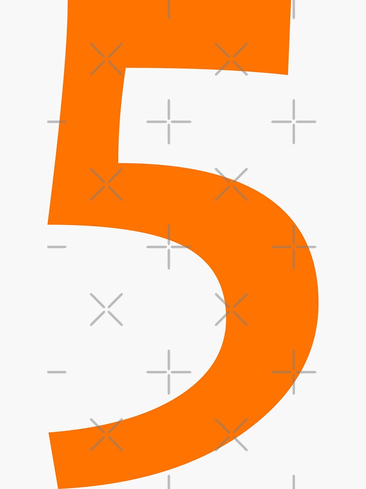 "Orange color Number 5 | Orange color Number Five" Sticker for Sale by ...