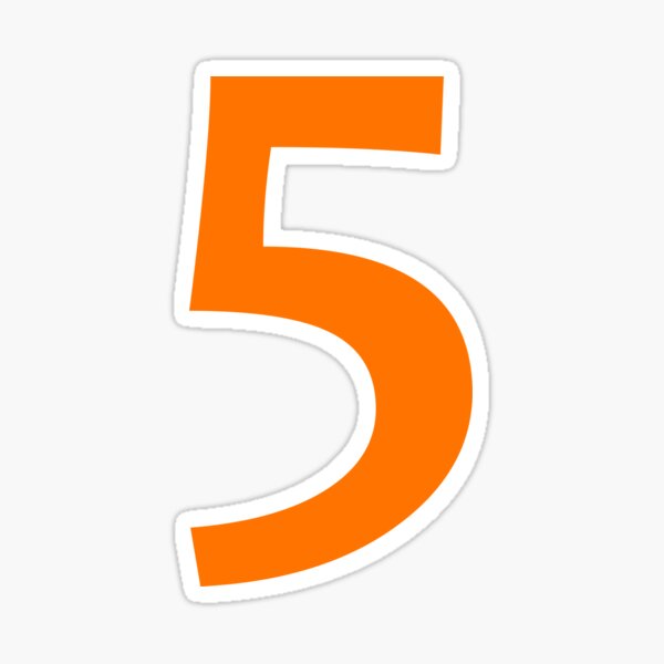 "Orange color Number 5 | Orange color Number Five" Sticker for Sale by ...