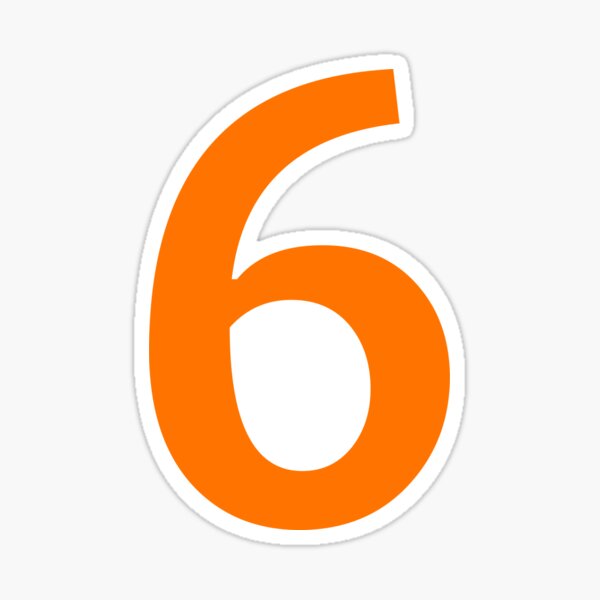 "Orange color Number 6 | Orange color Number Six" Sticker by ...