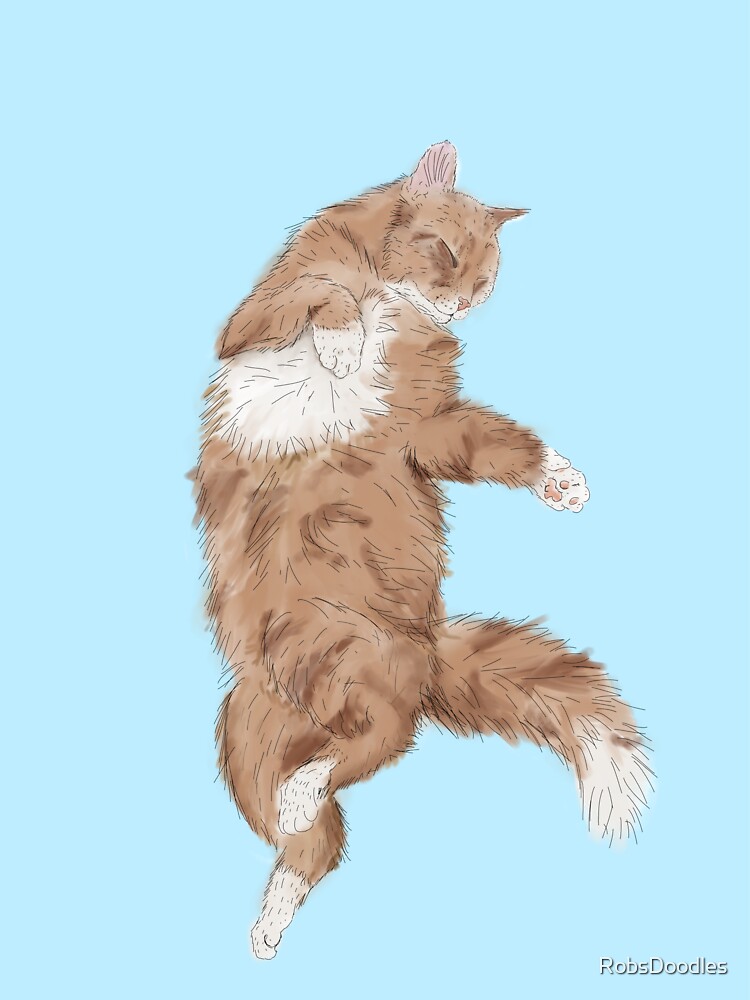 "Billy the dancing cat in Blue" Sticker by RobsDoodles | Redbubble