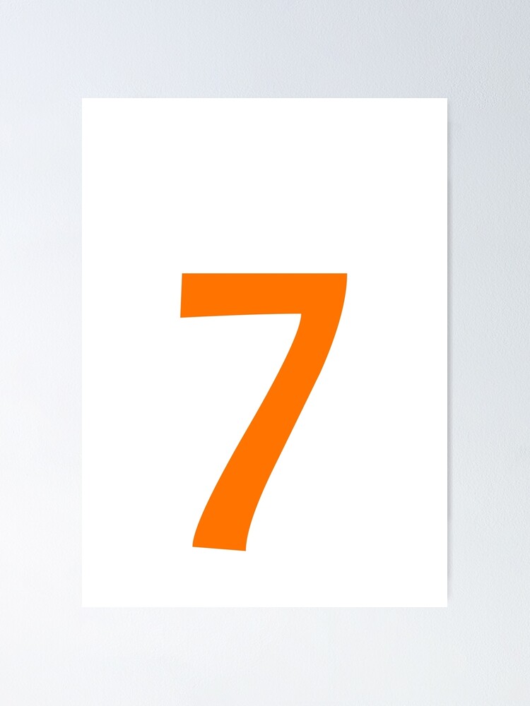 Póster «Número de color naranja 7 | Número siete de color naranja» de WECreations | Redbubble