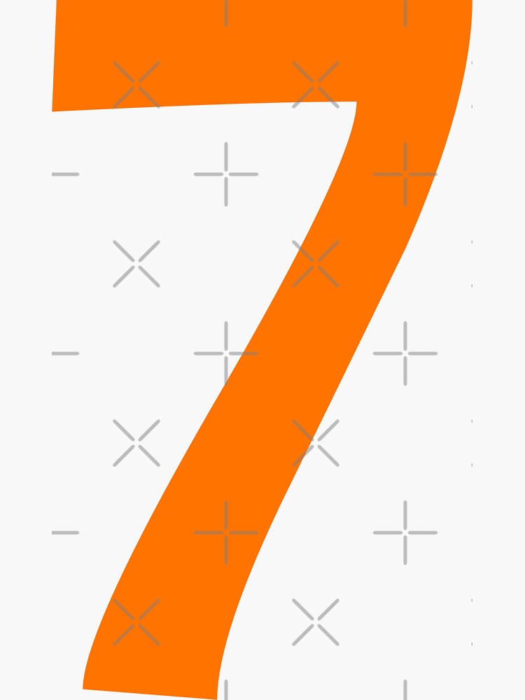 "Orange color Number 7 | Orange color Number Seven" Sticker by ...