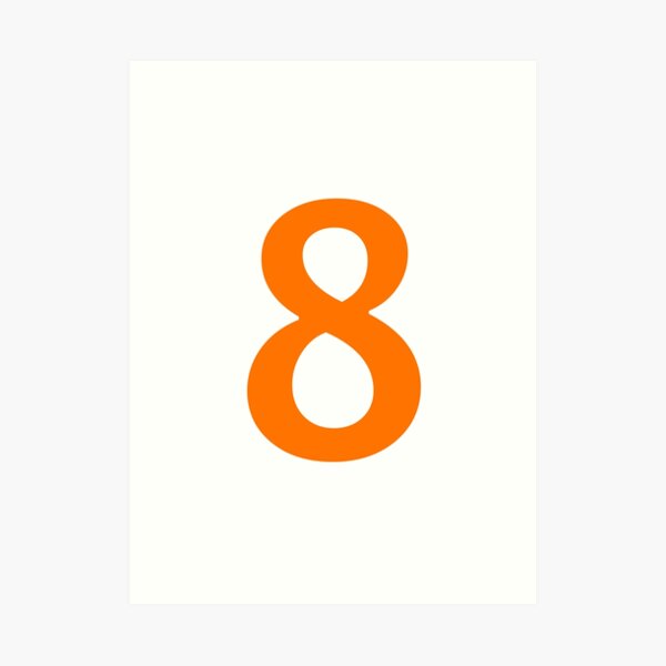 "Orange color Number 8 | Orange color Number Eight" Art Print by ...
