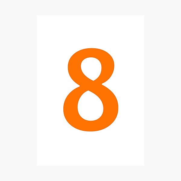 Lámina fotográfica «Número de color naranja 8 | Número ocho de color ...