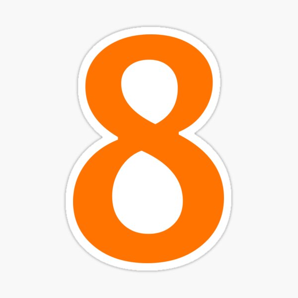 "Orange color Number 8 | Orange color Number Eight" Sticker for Sale by ...