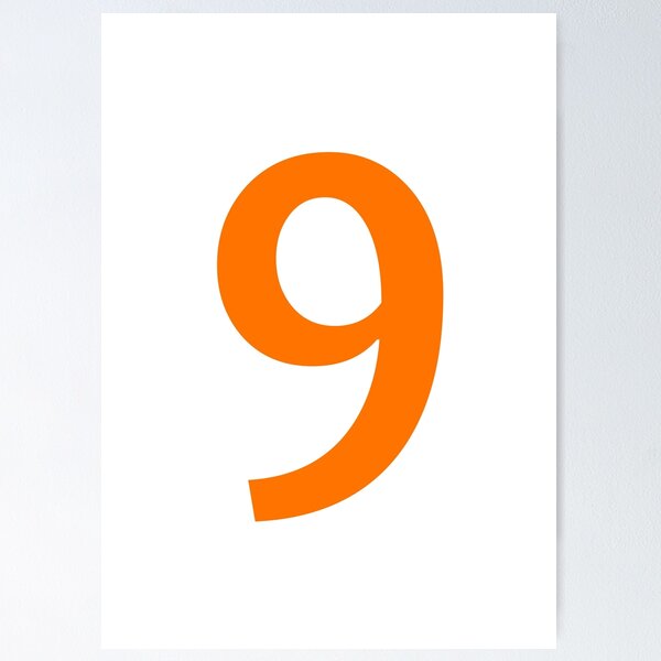 "Orange color Number 9 | Orange color Number Nine" Poster for Sale by ...