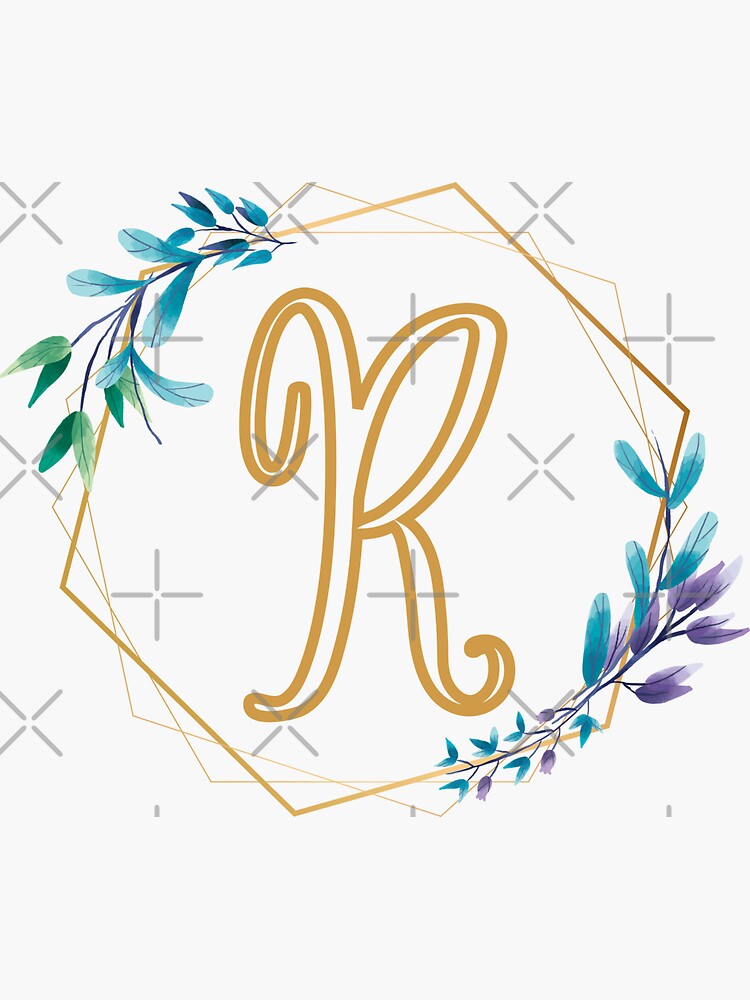 "Cursive Letter R Floral Frame" Sticker for Sale by LetterMom | Redbubble