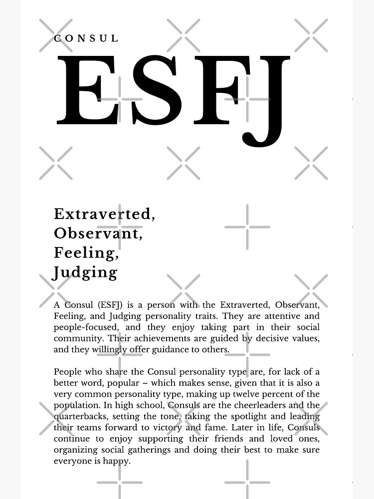 "esfj - mbti" Poster for Sale by verticalley | Redbubble