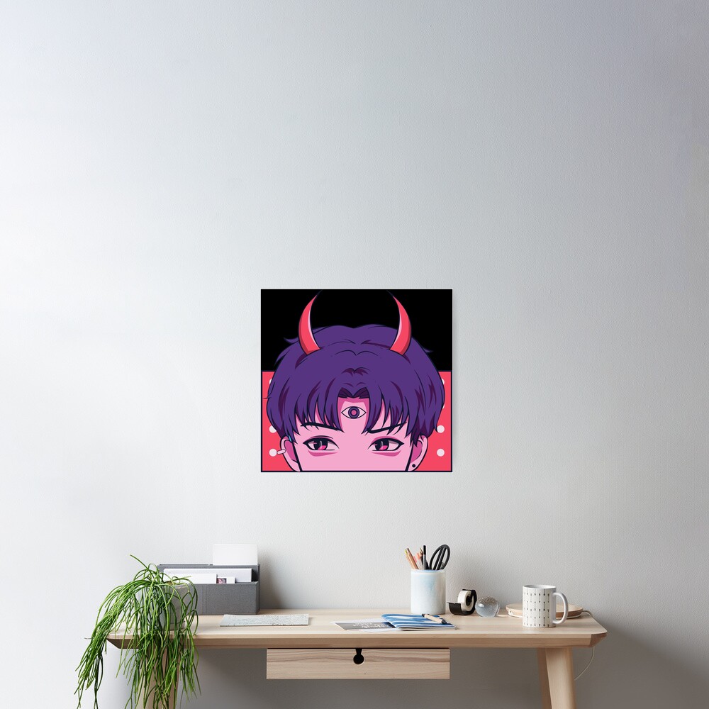 "Anime Style Third Eye Demon Lord Peeking" Poster for Sale by ...