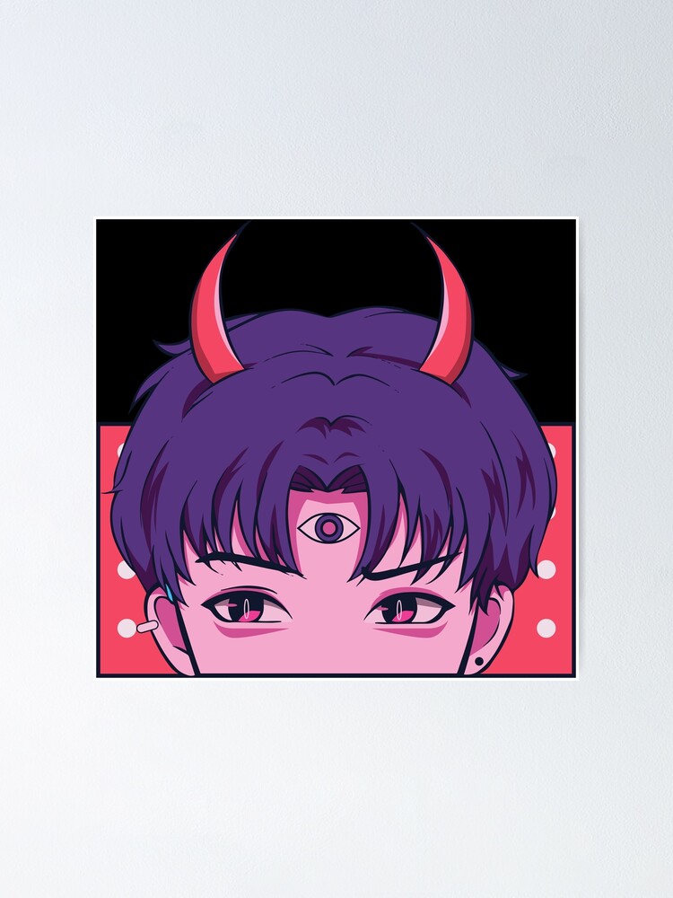 "Anime Style Third Eye Demon Lord Peeking" Poster for Sale by ...