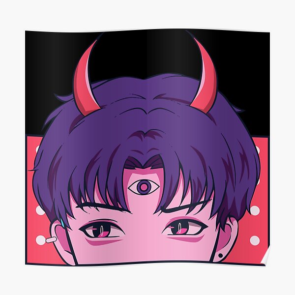 "Anime Style Third Eye Demon Lord Peeking" Poster for Sale by ...