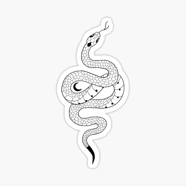 "Moon Outline Snake" Sticker for Sale by goldenwinz | Redbubble