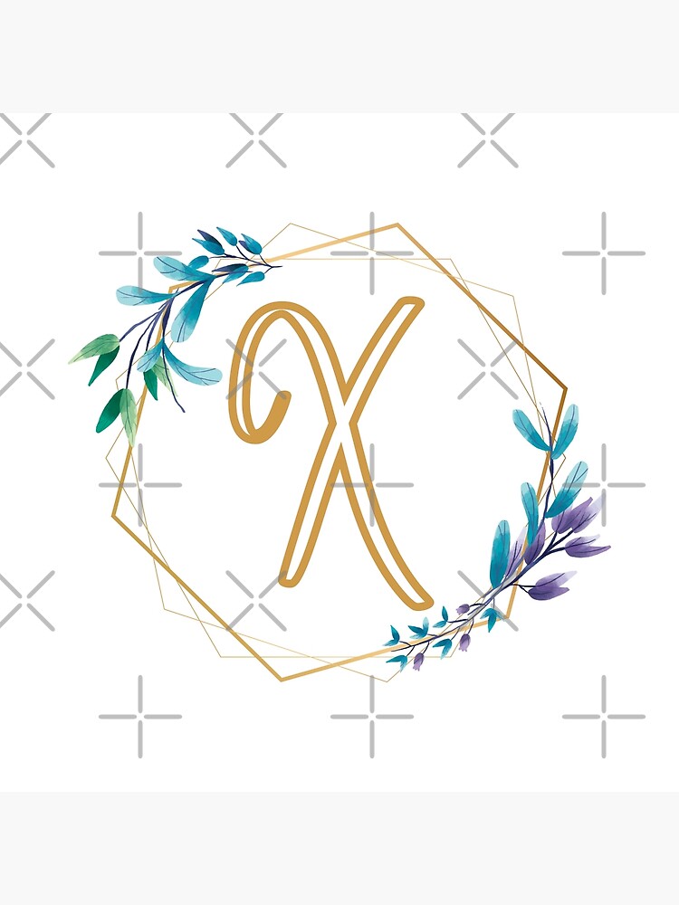 "Cursive Letter X Floral Frame" Poster for Sale by LetterMom | Redbubble