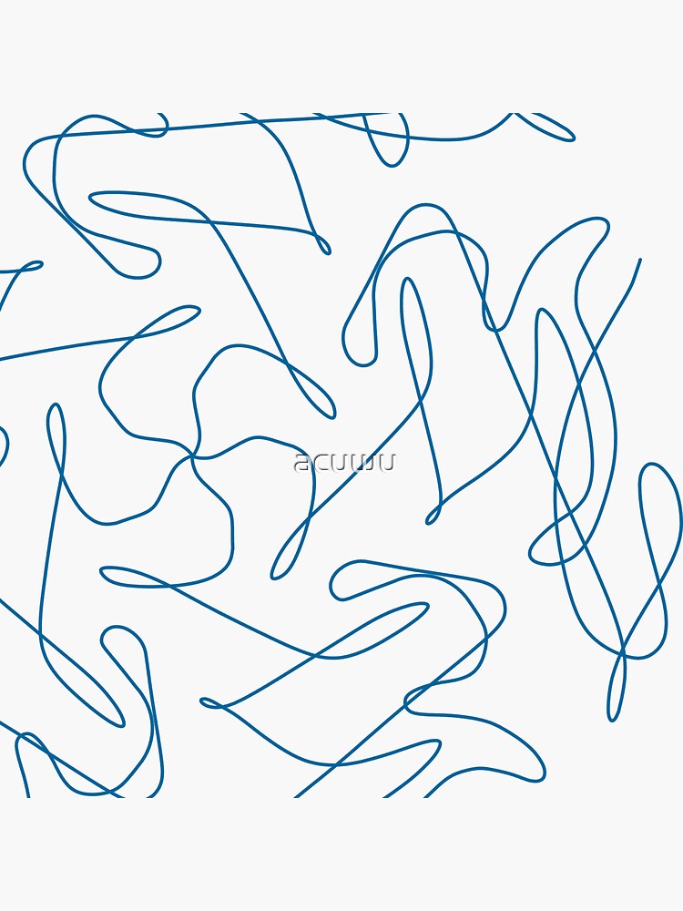 "blue doodle line" Sticker by acuwu | Redbubble