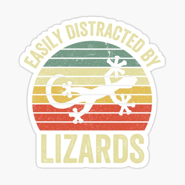 "Easily Distracted By Lizards Funny Lizard Gecko" Sticker for Sale by ...