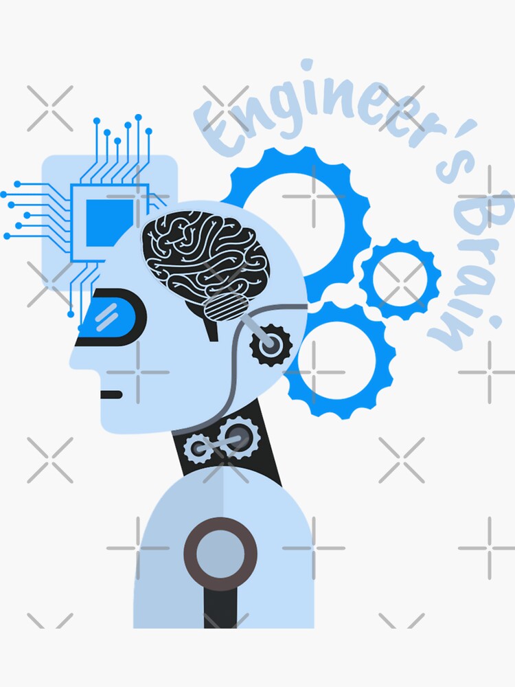 "Engineer's Brain" Sticker for Sale by cutecrazytshirt | Redbubble