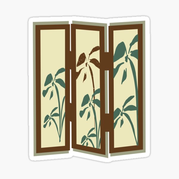 "asian screens with flower paintings" Sticker for Sale by kimtangdesign ...