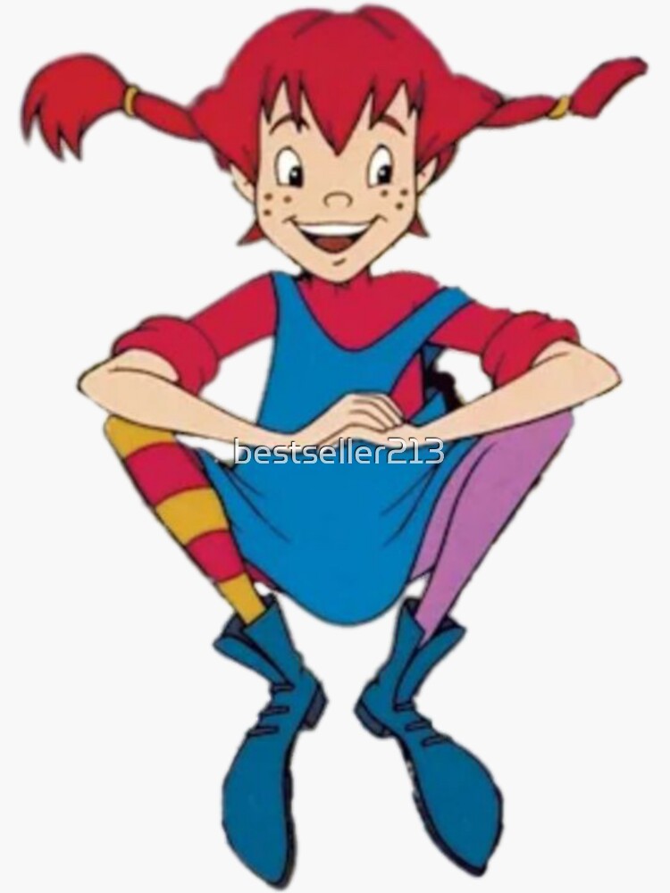 "Pippi Longstocking " Sticker for Sale by bestseller213 | Redbubble