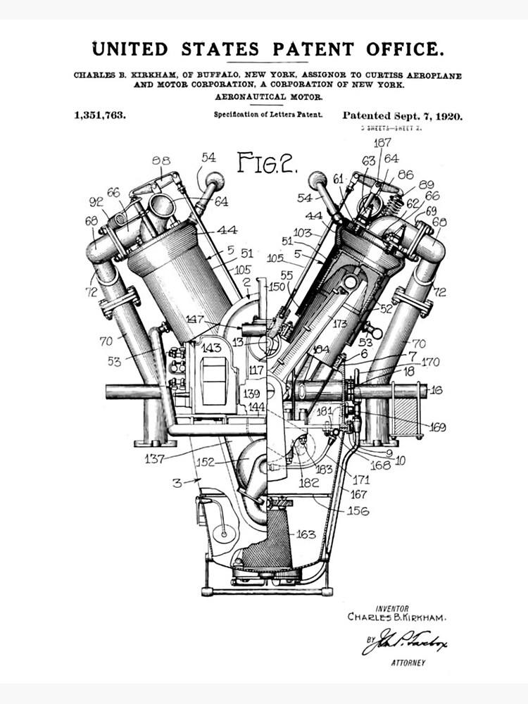 "AIRCRAFT MOTOR PATENT" Poster for Sale by dickinsonme | Redbubble