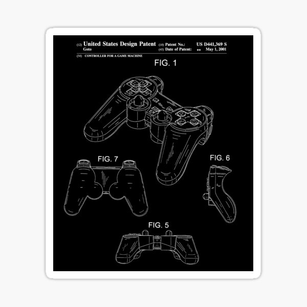 "Video Game Controller Patent Design" Sticker for Sale by tartutic ...