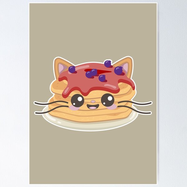 "Pancake Cat / Cute Kawaii Pancake Cat meme" Poster for Sale by ...