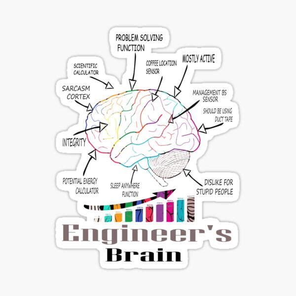 "Engineer's Brain Funny Anatomy" Sticker for Sale by boyastore | Redbubble