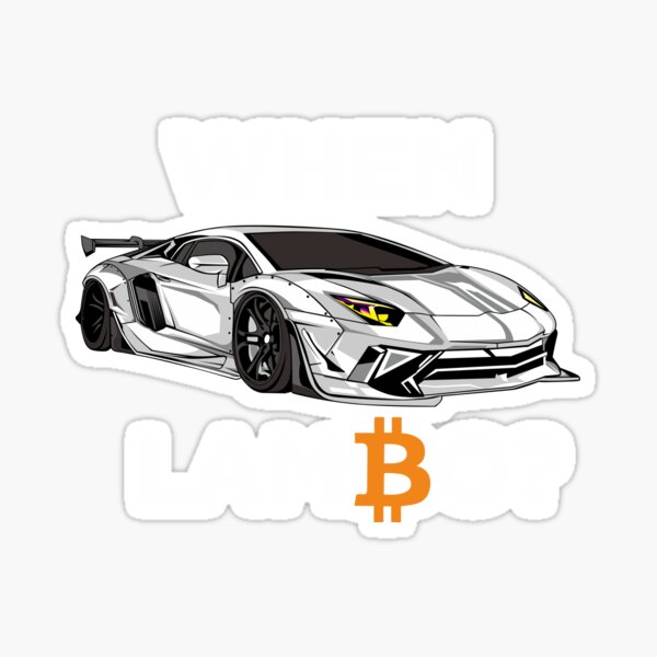 "When Lamborghini Aventador White Bitcoin Crypto" Sticker for Sale by ...