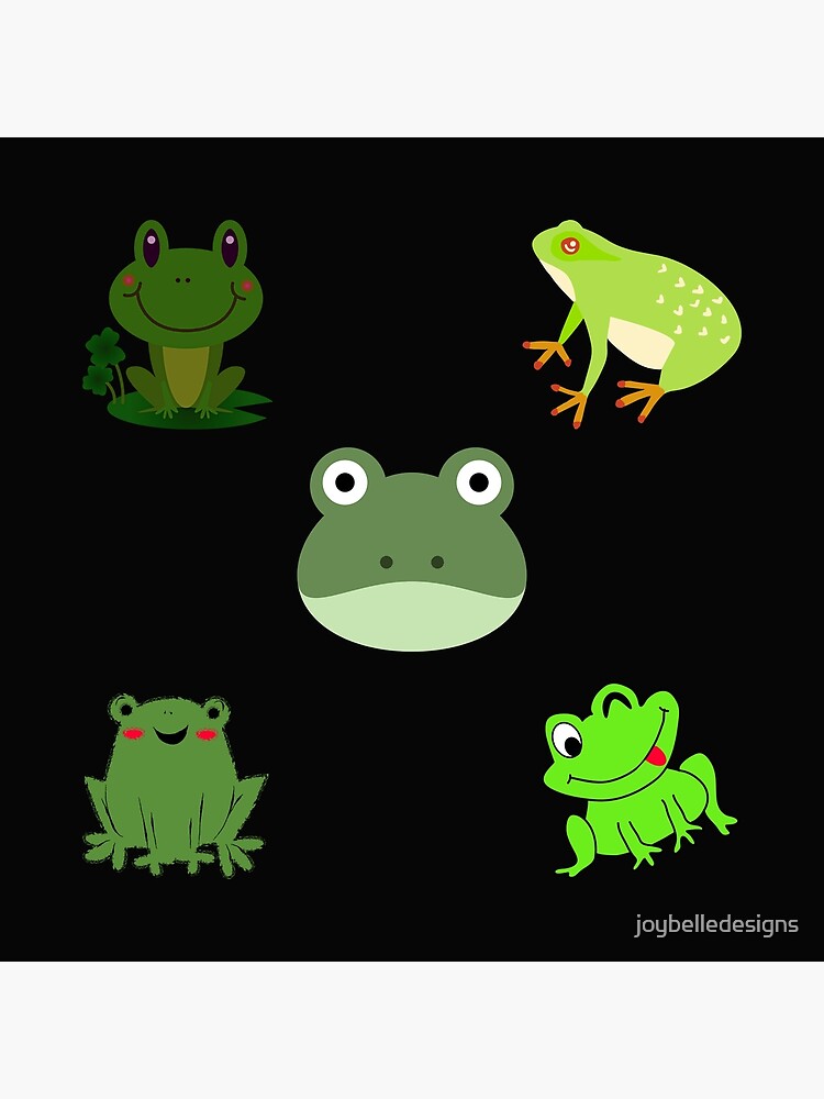"A Group Of Green Cartoon Frogs" Poster for Sale by joybelledesigns ...