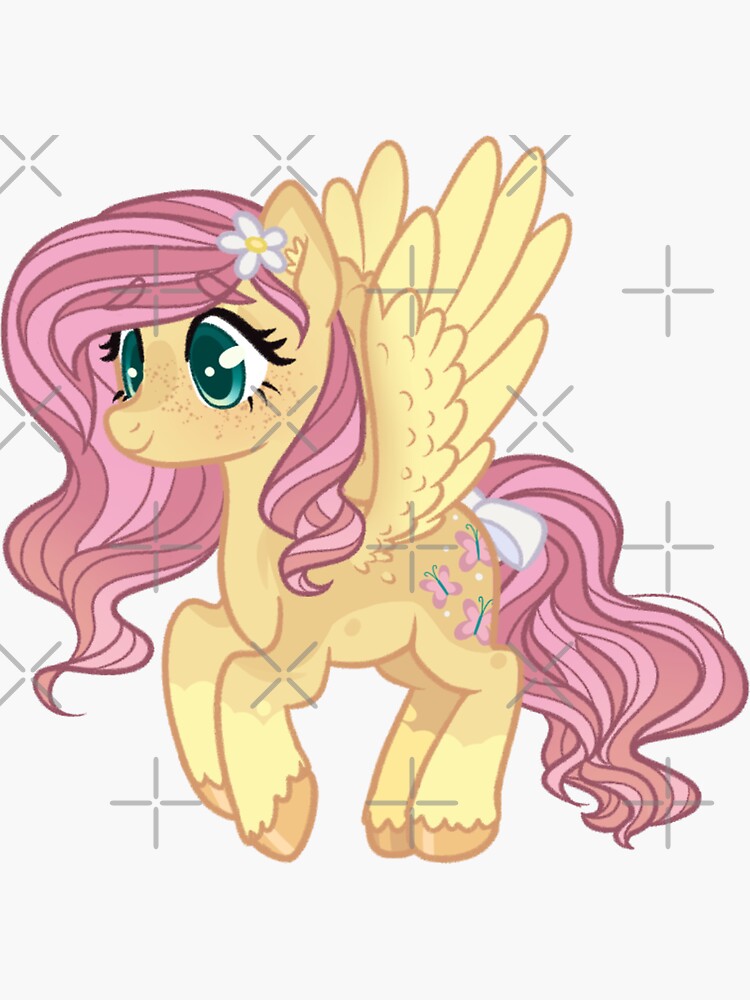 "Fluttershy Redesign" Sticker by thesamestardust | Redbubble