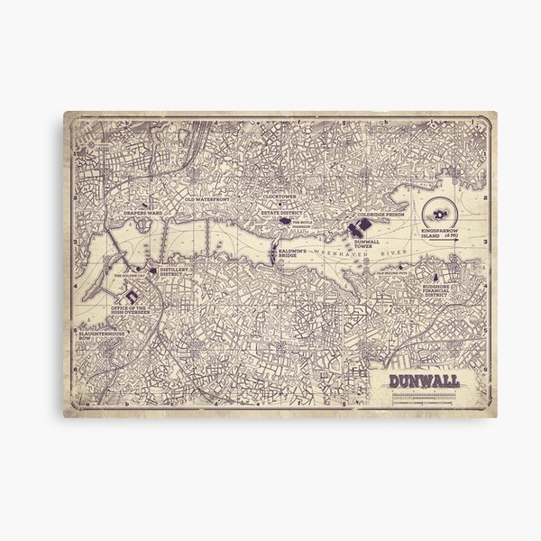 "Map of Dunwall" Canvas Print for Sale by mistursuperstar | Redbubble