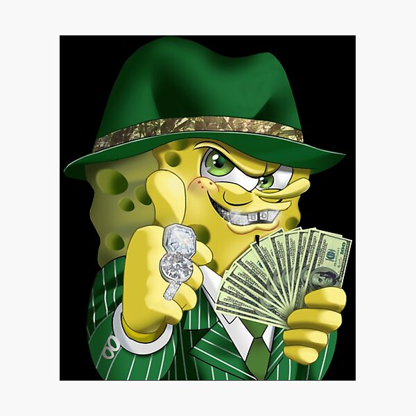 "Funny Movie Gangster Spongebob Meme Shirt" Photographic Print for Sale ...