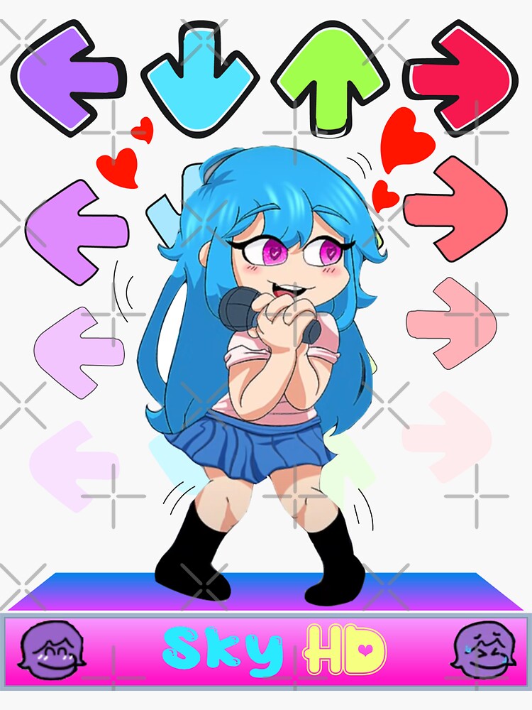 "SKY 2 The FNF" Sticker for Sale by SJarkCube | Redbubble