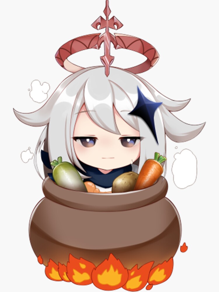 "Genshin Impact Paimon Emergency Food" Sticker by Yurlovoleg | Redbubble