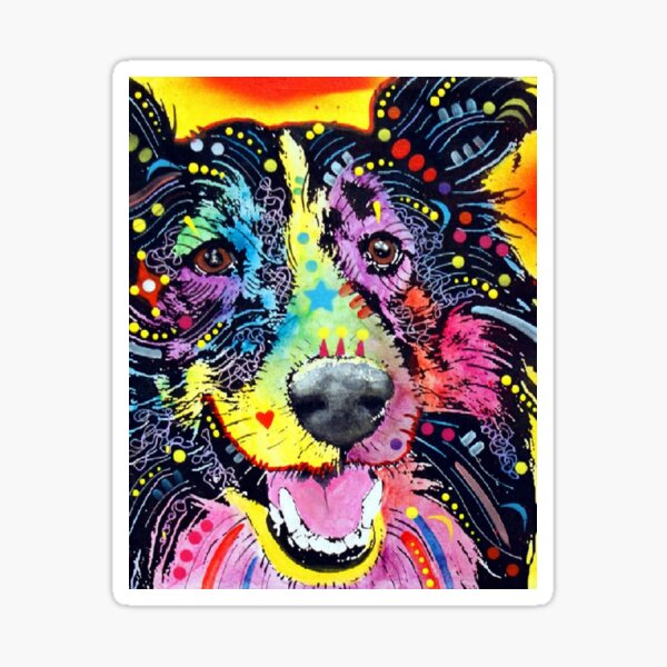 "Colorful Dog" Sticker for Sale by a-nice-qwerty | Redbubble