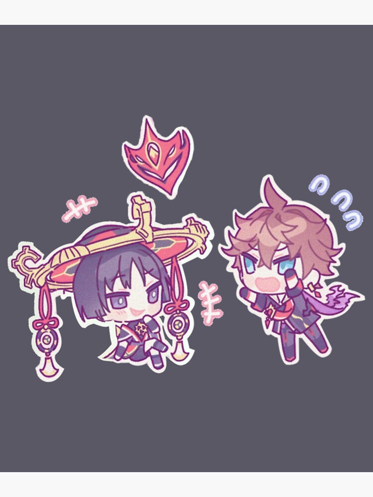 "Genshin Impact Chibi Childe and Scaramouche " Art Print by ...