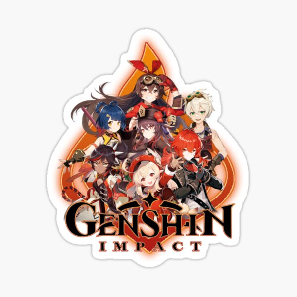 "Genshin Impact Pyro Characters" Sticker for Sale by Alogrintanas ...