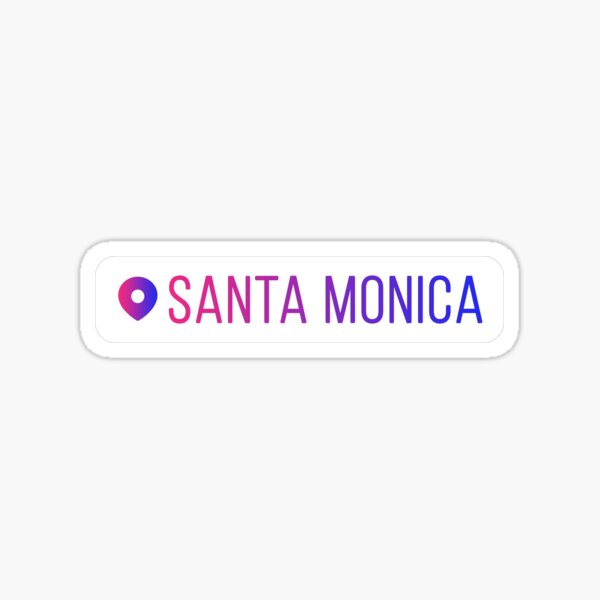 "Santa Monica Location Sticker" Sticker by mamahao | Redbubble