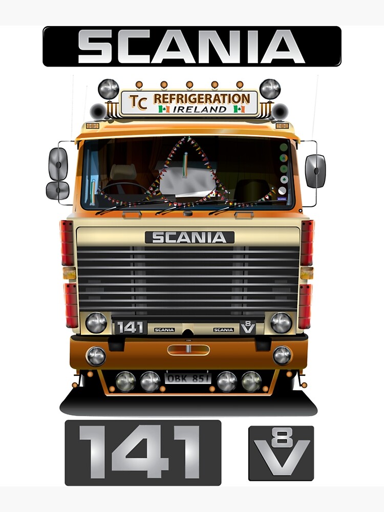 Irish Scania Truck Digitally Created In High Detail And Period Livery Poster By Lailazshop