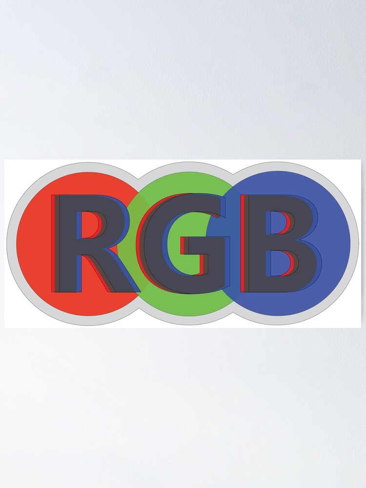 "Red,green, blue RGB logo" Poster for Sale by DesignedbyHSK | Redbubble
