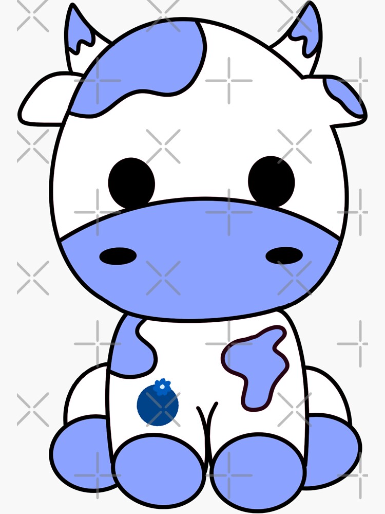 "Blueberry cow" Sticker for Sale by blueberrycafe | Redbubble