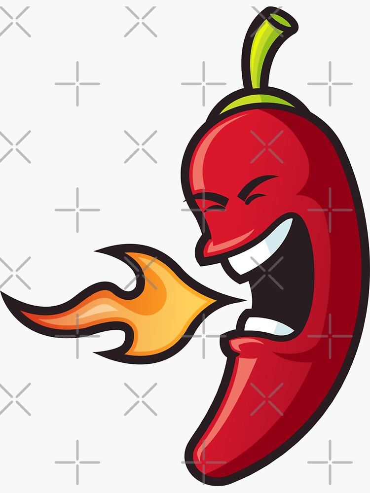 "Flaming Chili Pepper" Sticker for Sale by zoljo | Redbubble