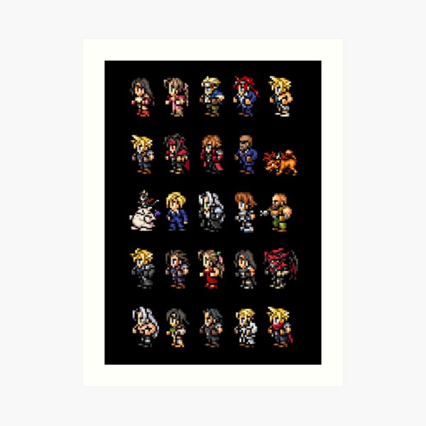 "Final Fantasy VII 7 - Sprites PIXEL SPRITE" Art Print for Sale by ...