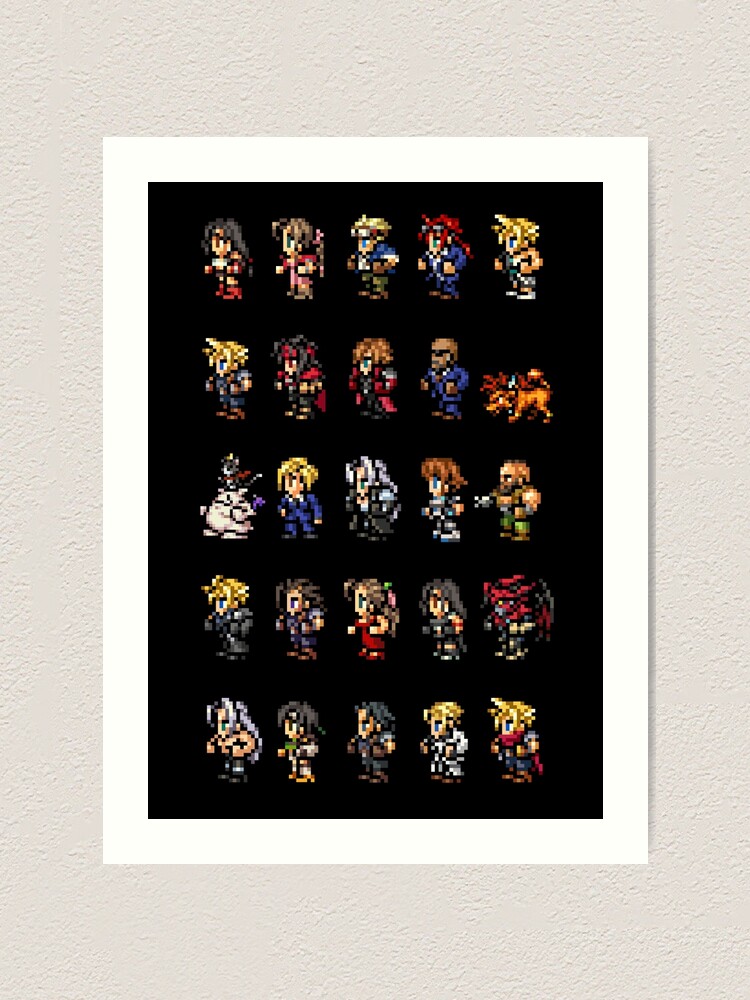 "Final Fantasy VII 7 - Sprites PIXEL SPRITE" Art Print for Sale by ...