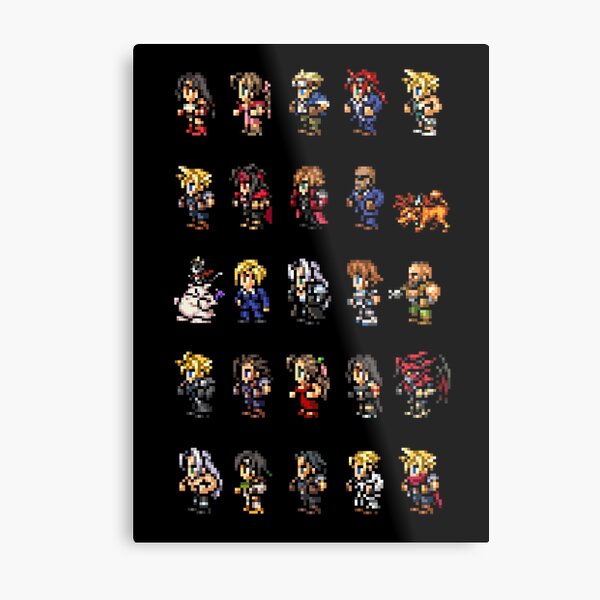 "Final Fantasy VII 7 - Sprites PIXEL SPRITE" Metal Print for Sale by ...