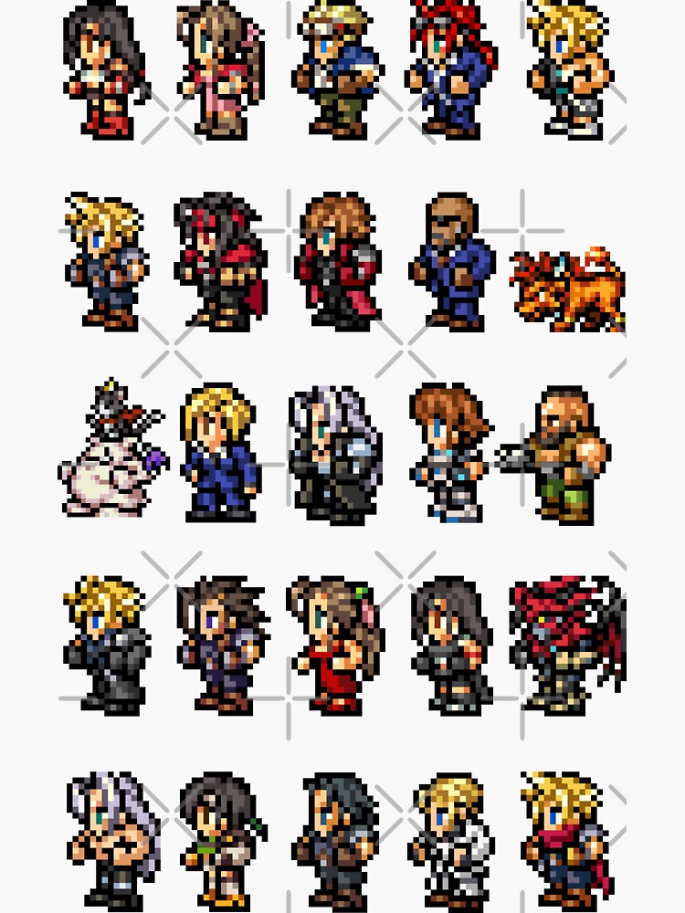 "Final Fantasy VII 7 - Sprites PIXEL SPRITE" Sticker for Sale by ZeWiss ...