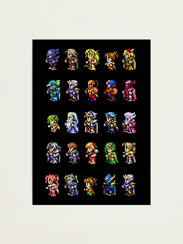 "Final Fantasy IV 4 - Sprites PIXEL SPRITE" Photographic Print for Sale ...