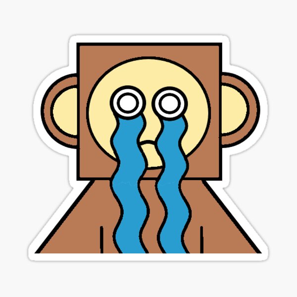 "Crying Square Monkey" Sticker by SaintAhn | Redbubble
