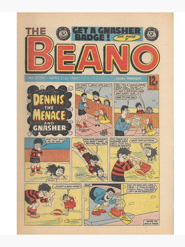 "Vintage/Retro 1984 Beano Front cover. Classic Dennis the menace and ...