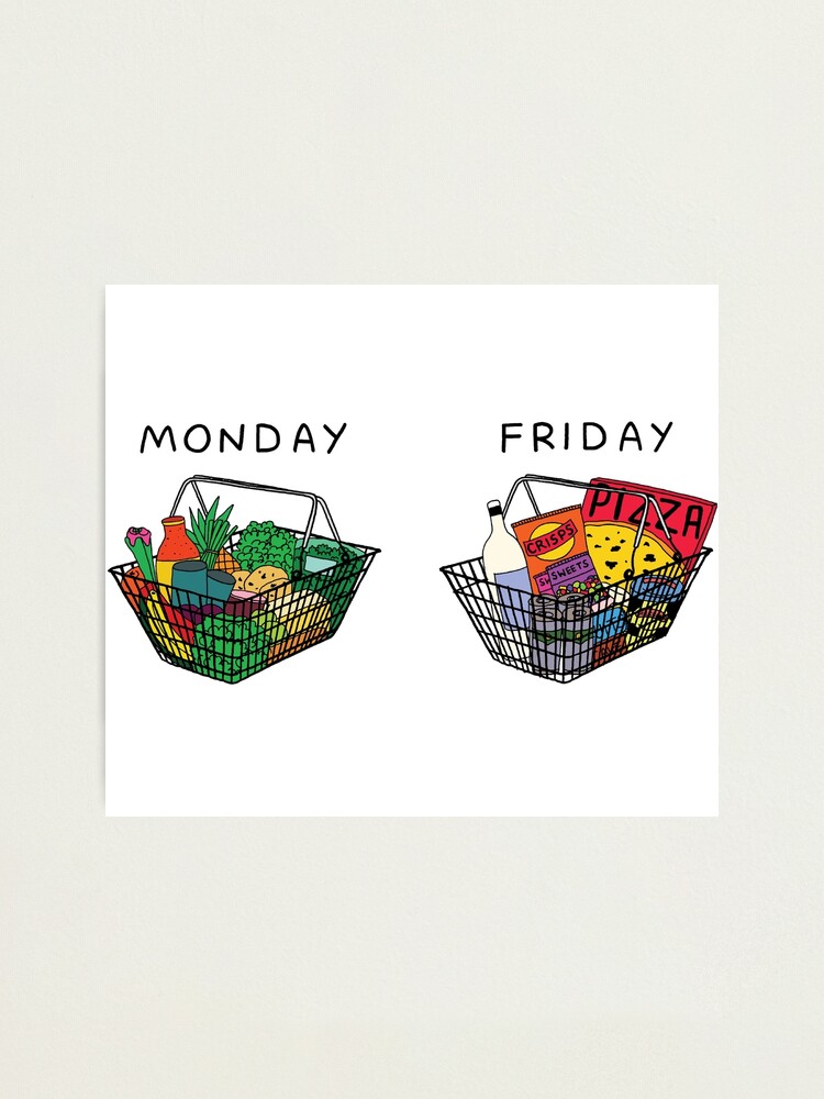 "monday vs friday food meme " Photographic Print for Sale by Made-By ...