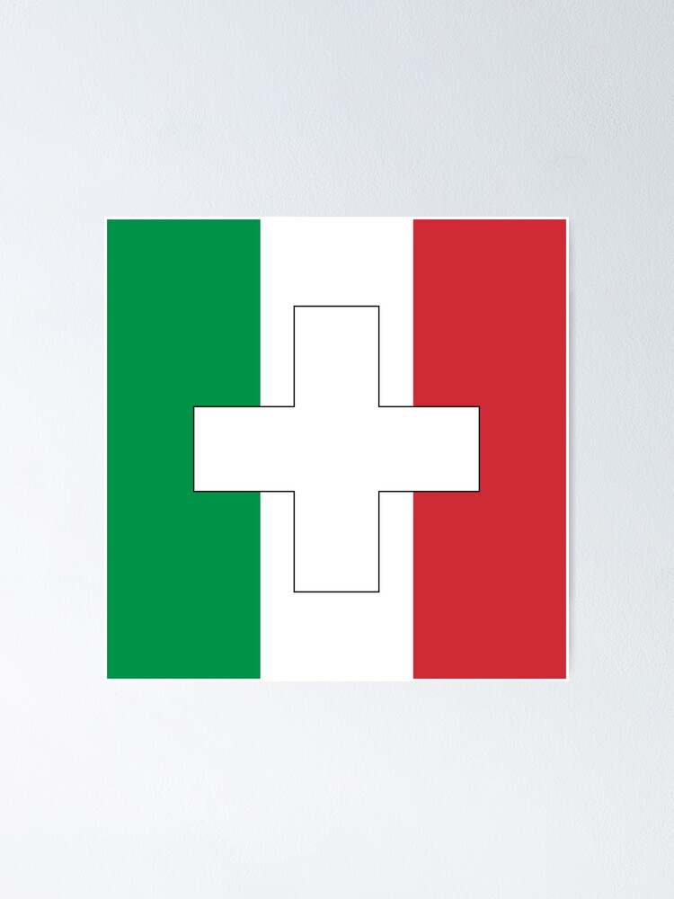 "Swiss Italian Flag" Poster for Sale by CianGargan | Redbubble